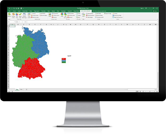 Excel Map Us Counties Maps For Excel Simple Excel Add In To Create Filled Maps And Dashboards