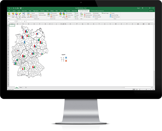 Custom Excel Map Maps For Excel Simple Excel Add In To Create Filled Maps And Dashboards In Excel