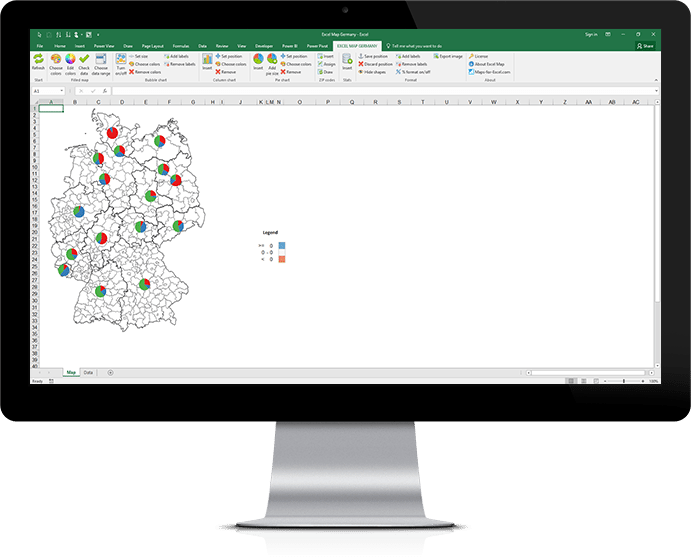 Excel Map Germany Postcodes Plz Maps For Excel Simple Excel Add In To Create Filled Maps